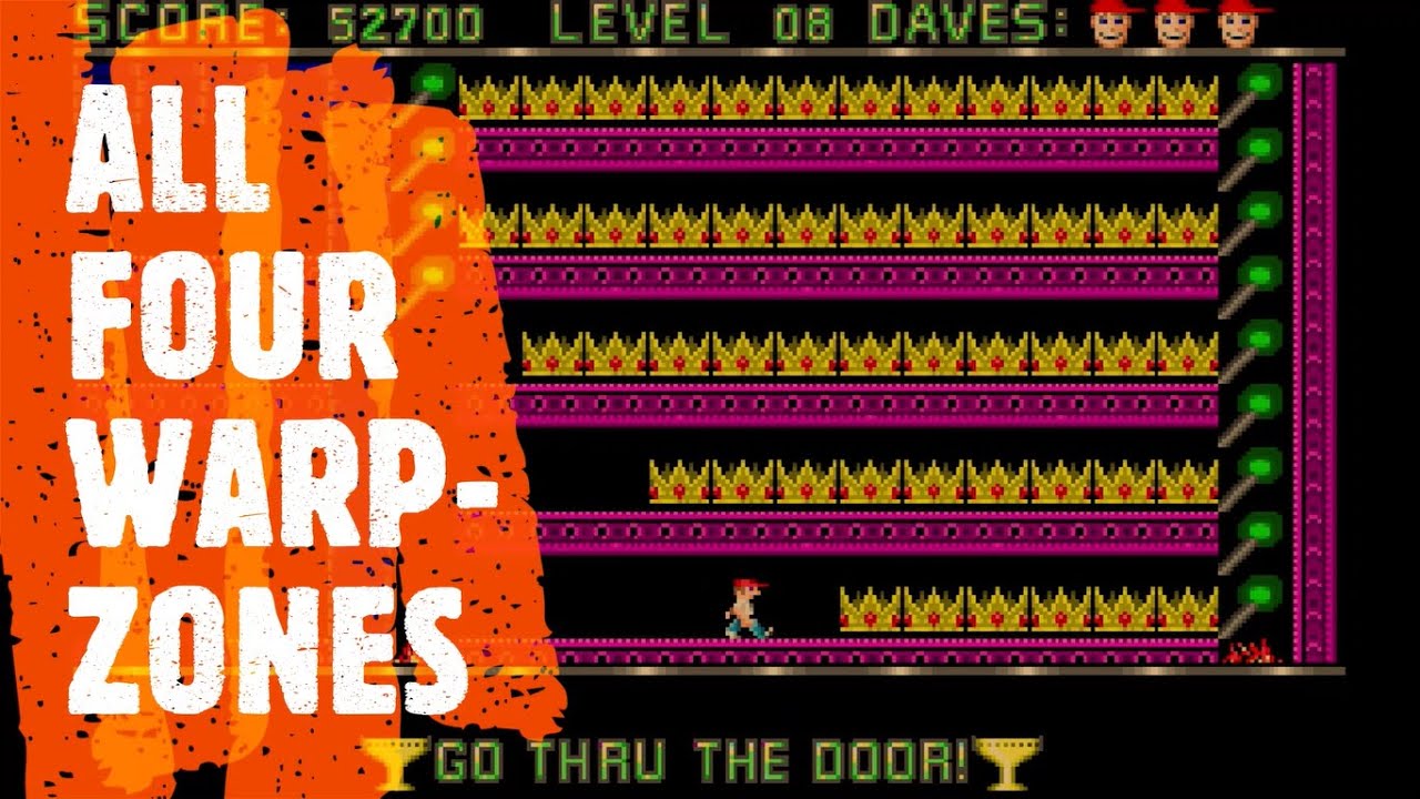 Dangerous Dave | All WARP-ZONES of Level- 5,8,9 and 10 | 90s Kids Game ...
