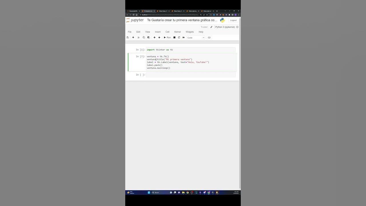 ¿cómo Crear Tu Primera Interfaz Gráfica Con Tkinter En Python Youtubeemk 0046
