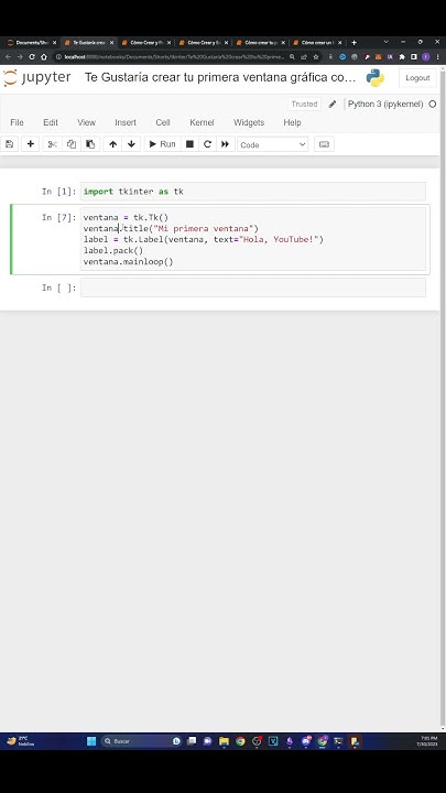 ¿cómo Crear Tu Primera Interfaz Gráfica Con Tkinter En Python Youtubeemk 1680
