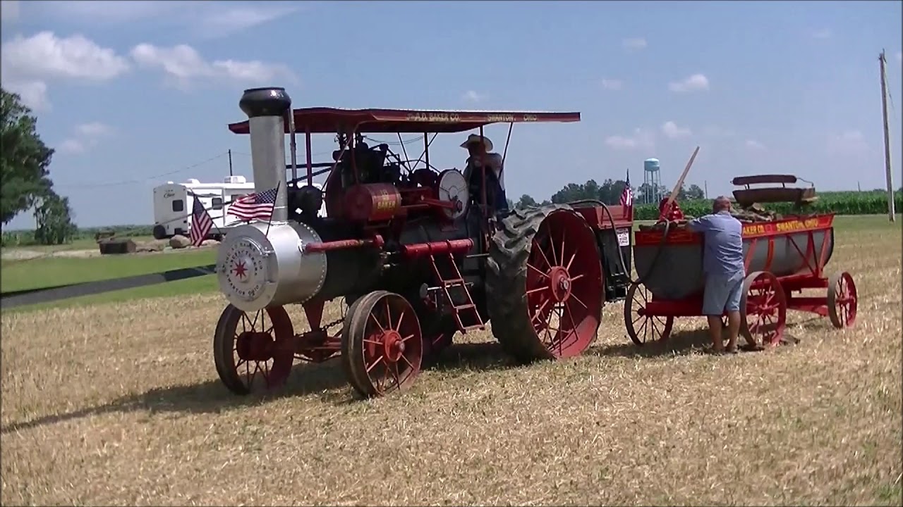 THRESHING DAY A THE HUBER RESIDENCE CONNERSVILLE, INDIANA HUBER ENGINE ...