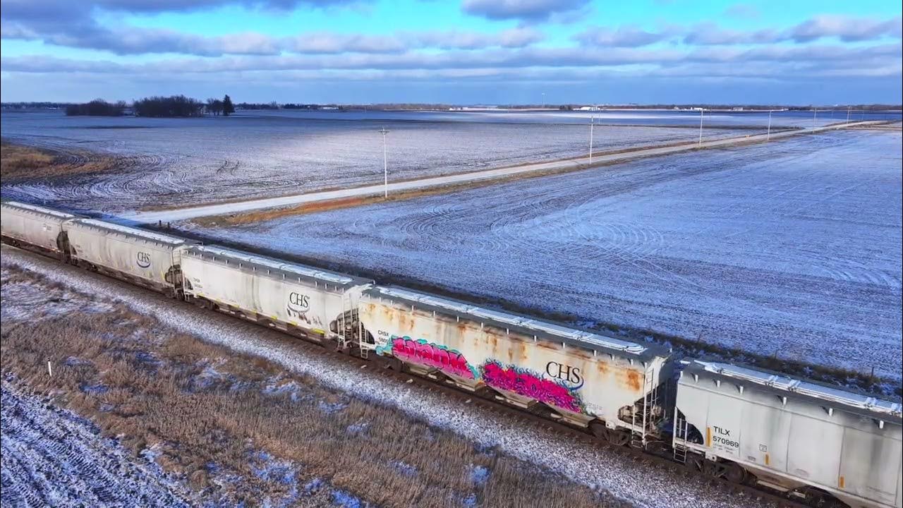 Drone video of southbound UP train on the Spine Line - YouTube