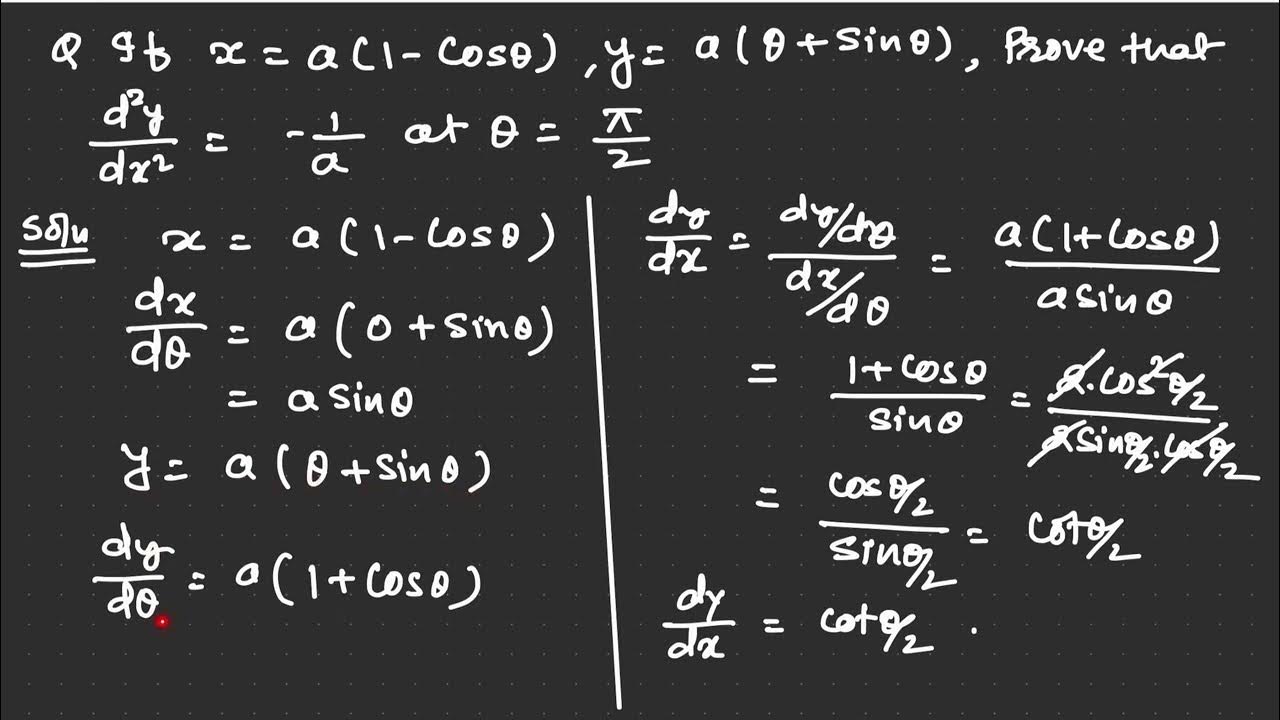 Derivatives of a function in parametric form l #class 12 maths - YouTube