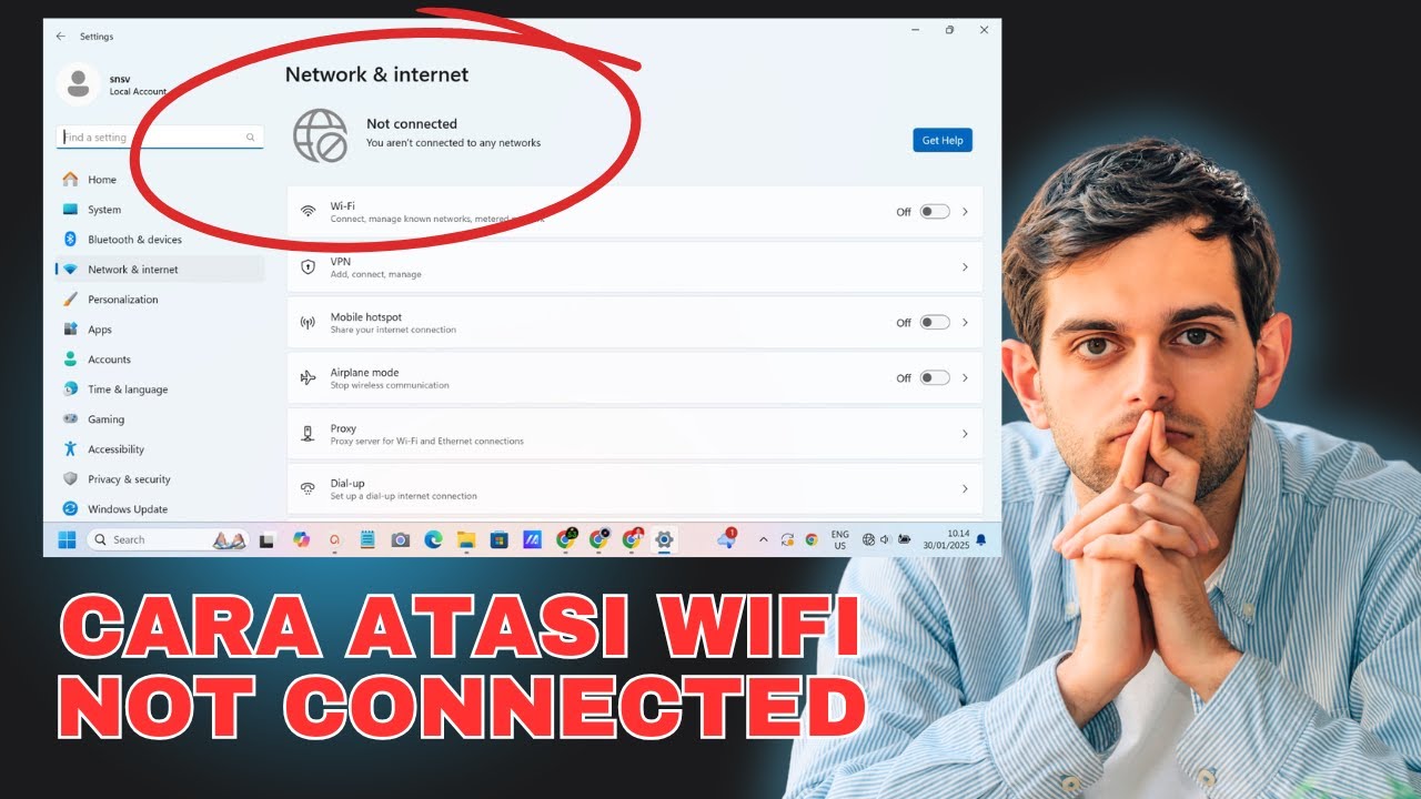 Cara Mengatasi WiFi tidak bisa connect di laptop || not connected - YouTube