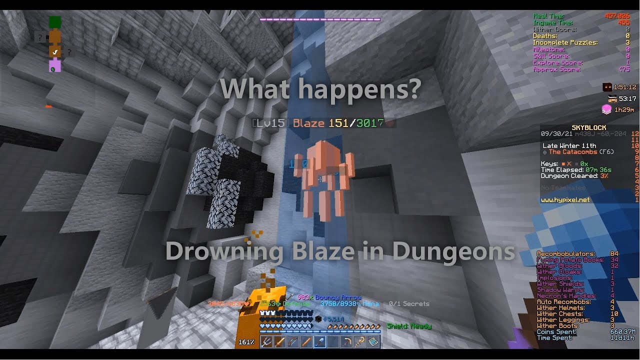 What happens when a Blaze Puzzle Blaze drowns? | Hypixel Skyblock - YouTube
