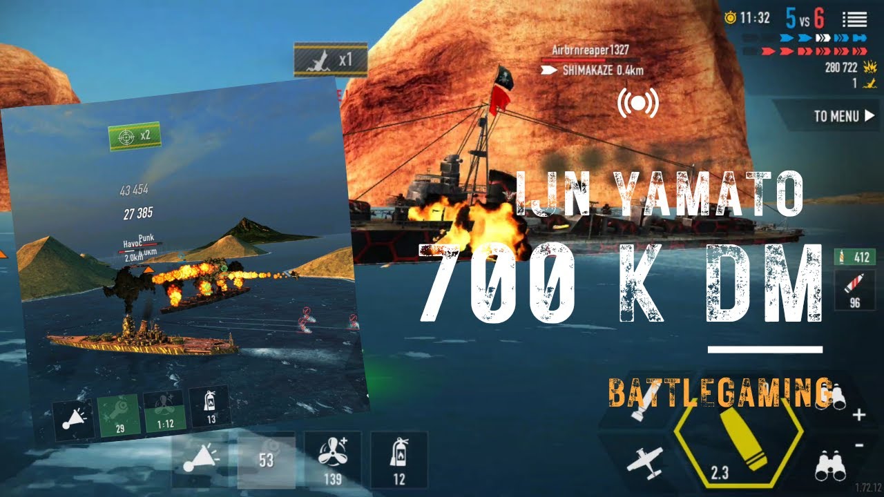 IJN YAMATO BEST BATTLESHIP EVER 700K DM GAME PLAY - BATTLE OF WARSHIPS ...