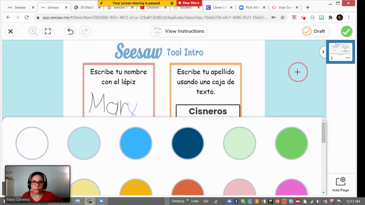 Practicando cómo usar las diferentes herramientas de seesaw. - YouTube