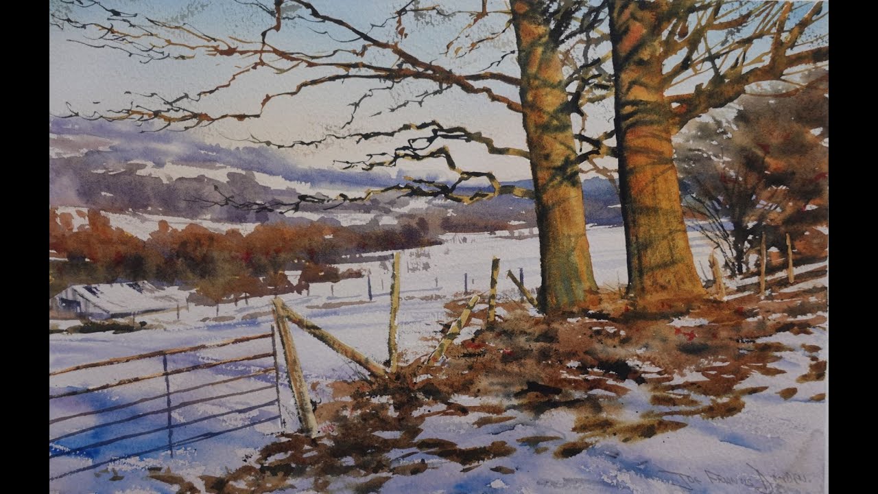 UK Snow Landscape - Masking with Winsor and Newton Masking Fluid C0033 ...