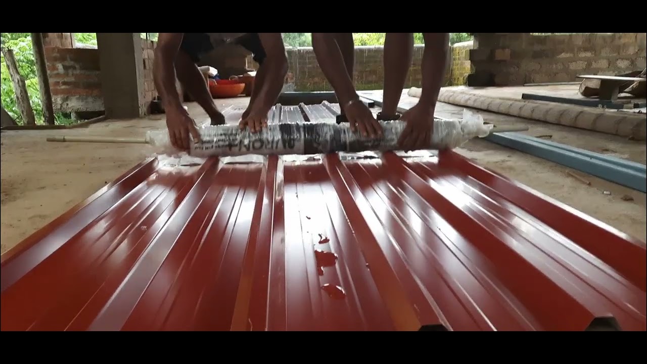 Easy way to remove plastic on Colour Coated Roofing Sheets - YouTube