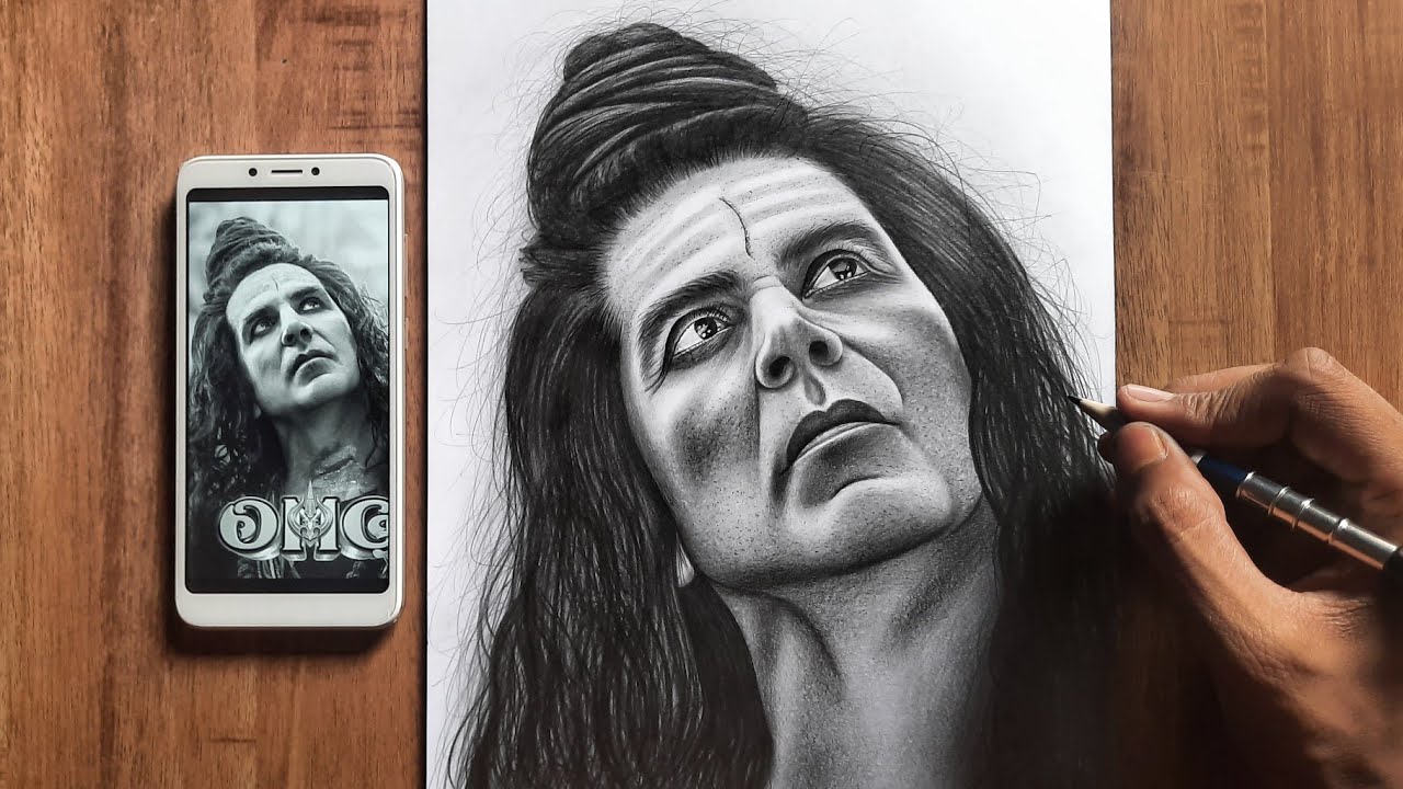 Drawing OMG 2 - Akshay Kumar as Shiv | Time-lapse #omg2 #drawing - YouTube