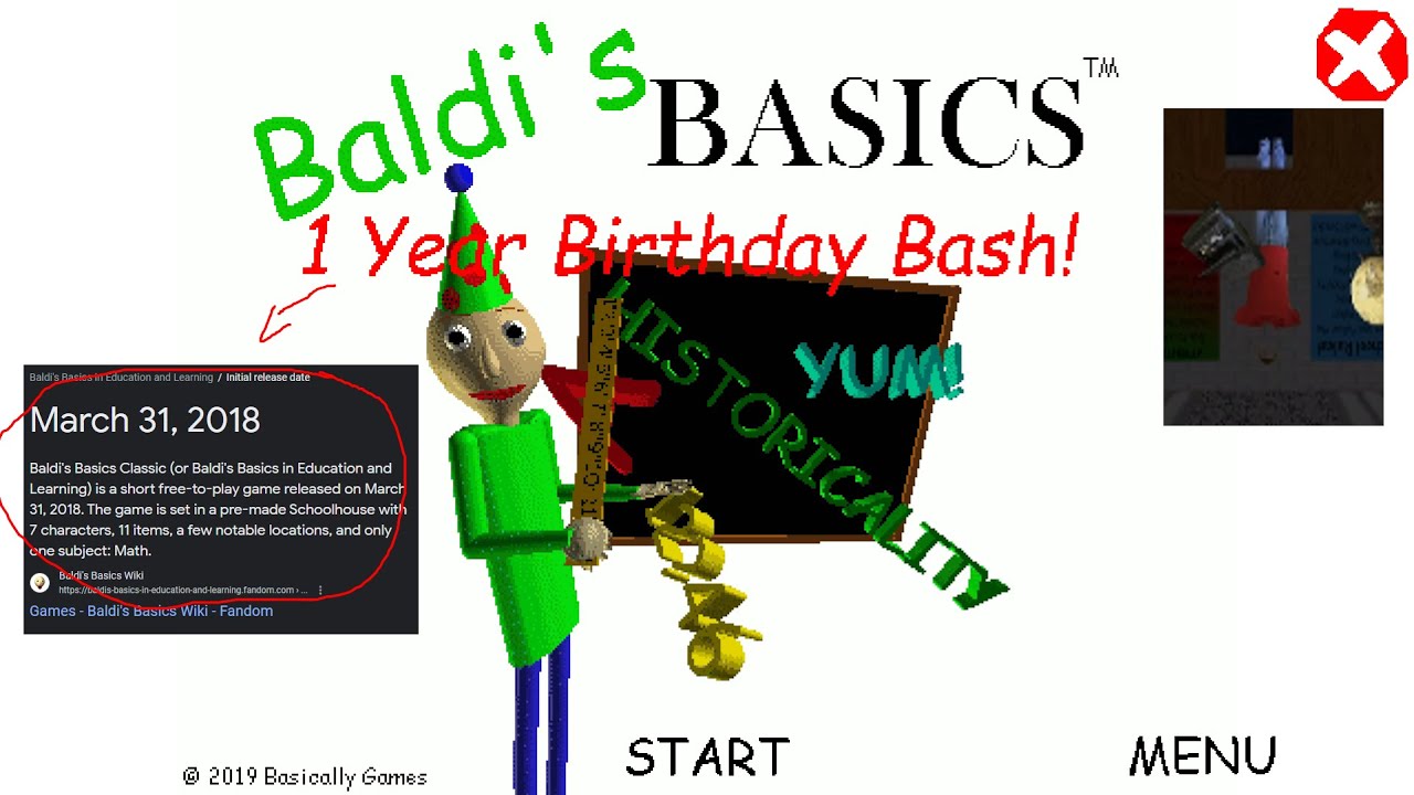 Baldi's Basics Birthday Bash Null/Filename2/Secret Ending - YouTube