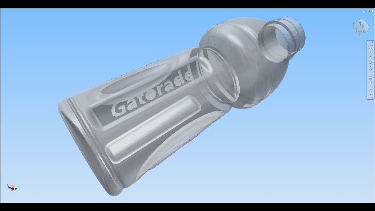 Autodesk Inventor 2014 - Gatorade Bottle (Part 1) - YouTube