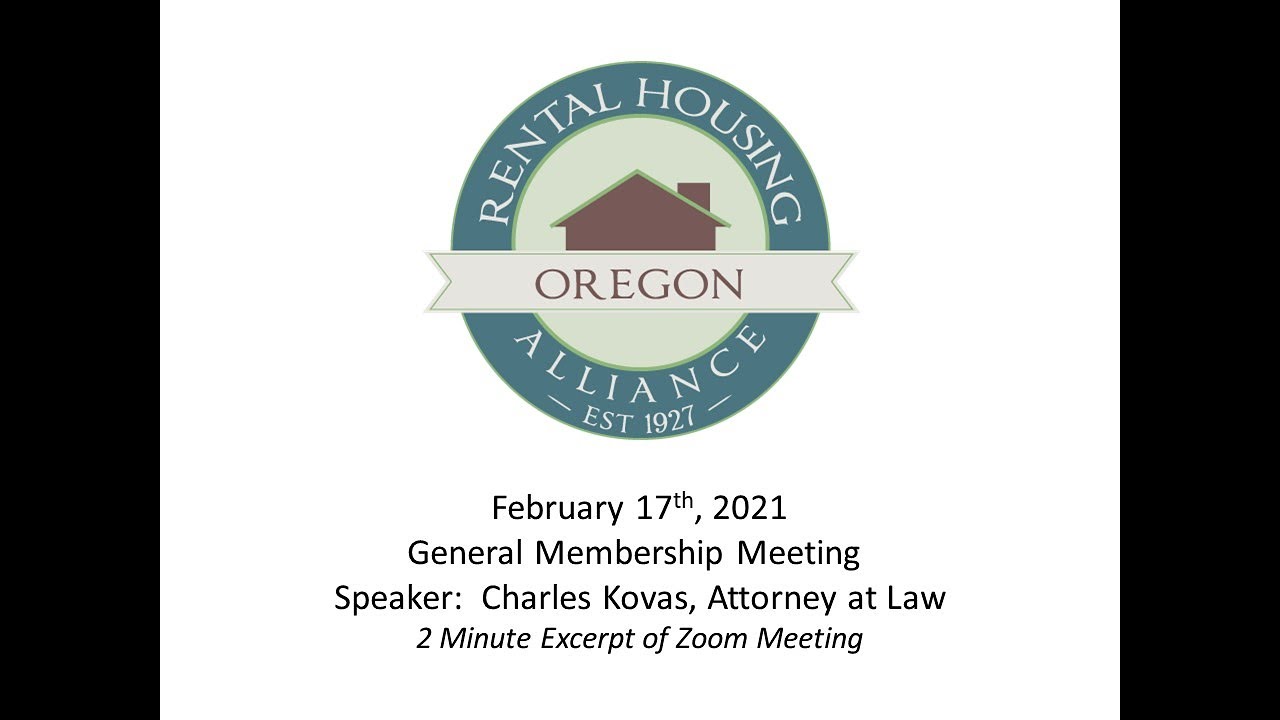 RHA OR Feb 2021 Meeting - Charles Kovas, Attorney at Law (Excerpt ...
