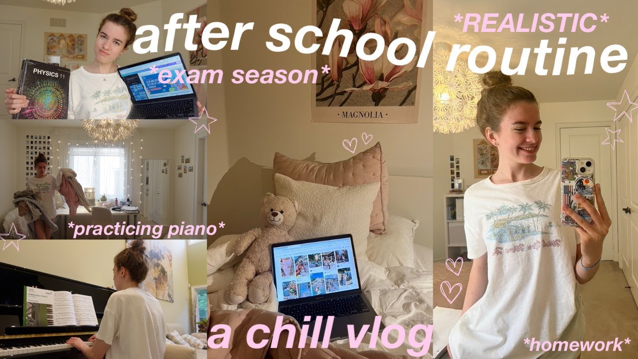 after school night routine during exam season 🌟 a chill vlog! studying ...