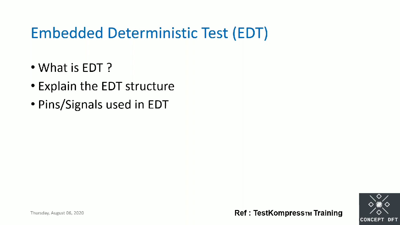 Embedded Deterministic Test EDT Architecture And Signals DFT