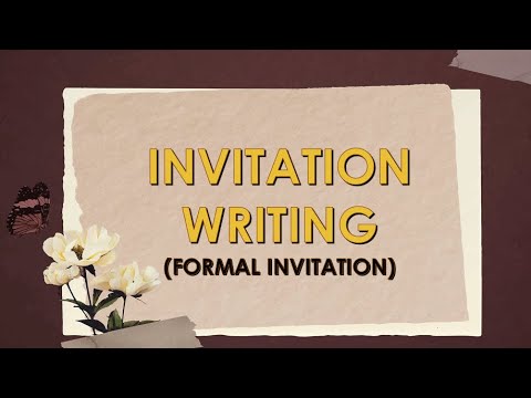 Invitation Writing || Formal Invitation || How to write an Invitation ...