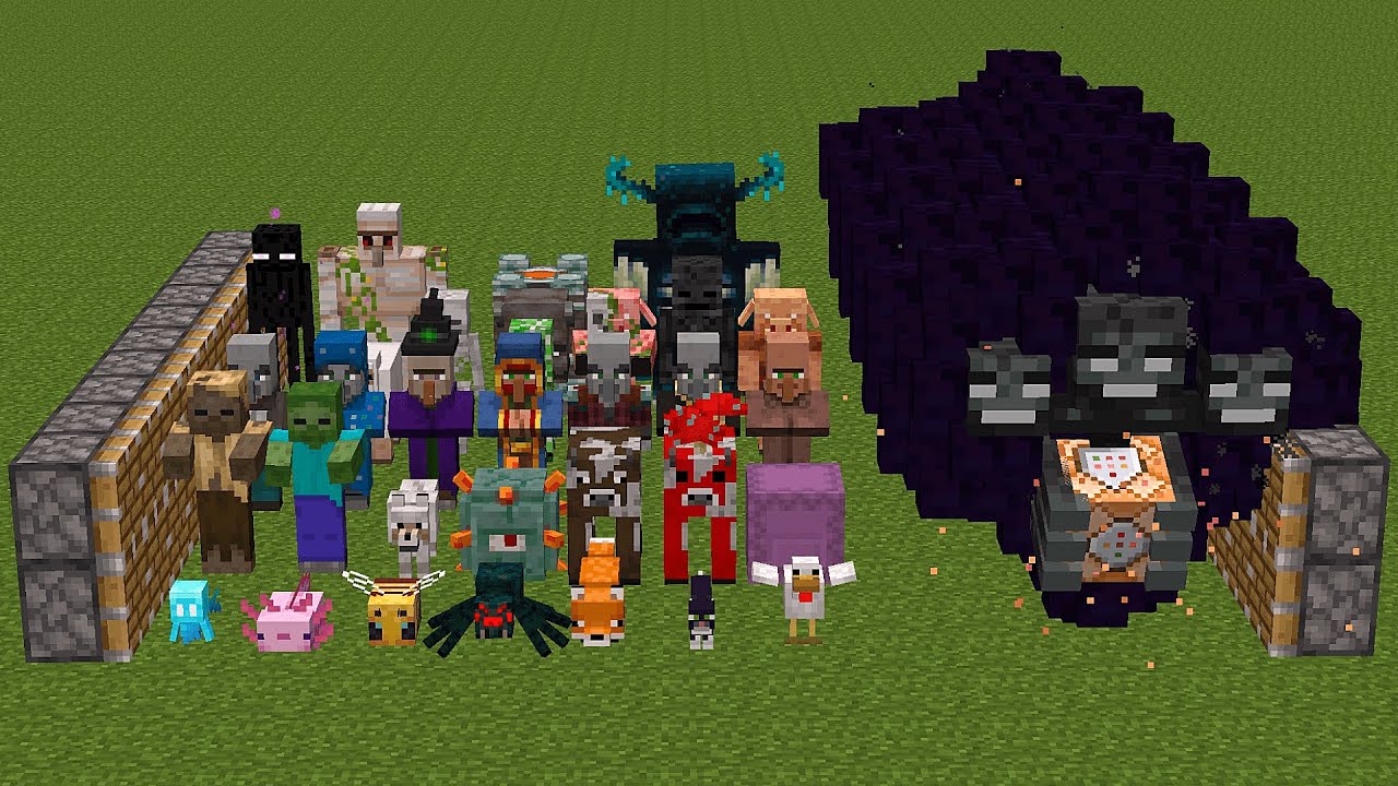 all wither storm and all minecraft mobs X200 combined - YouTube