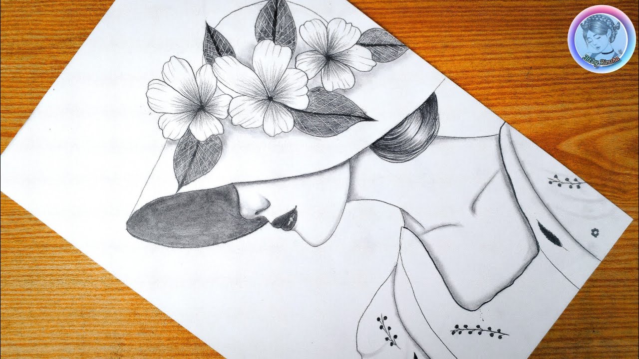 Hidden face girl drawing || How to draw a hidden face girl - Pencil ...