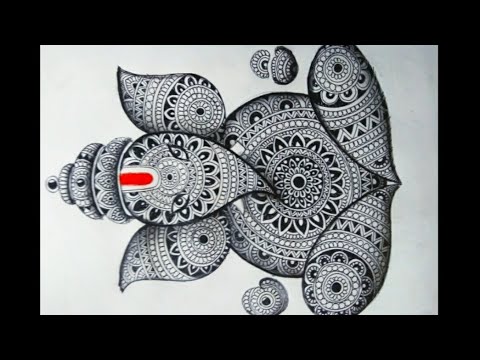 How to draw a simple, easy and beautiful Ganpati Bappa using mandala ...
