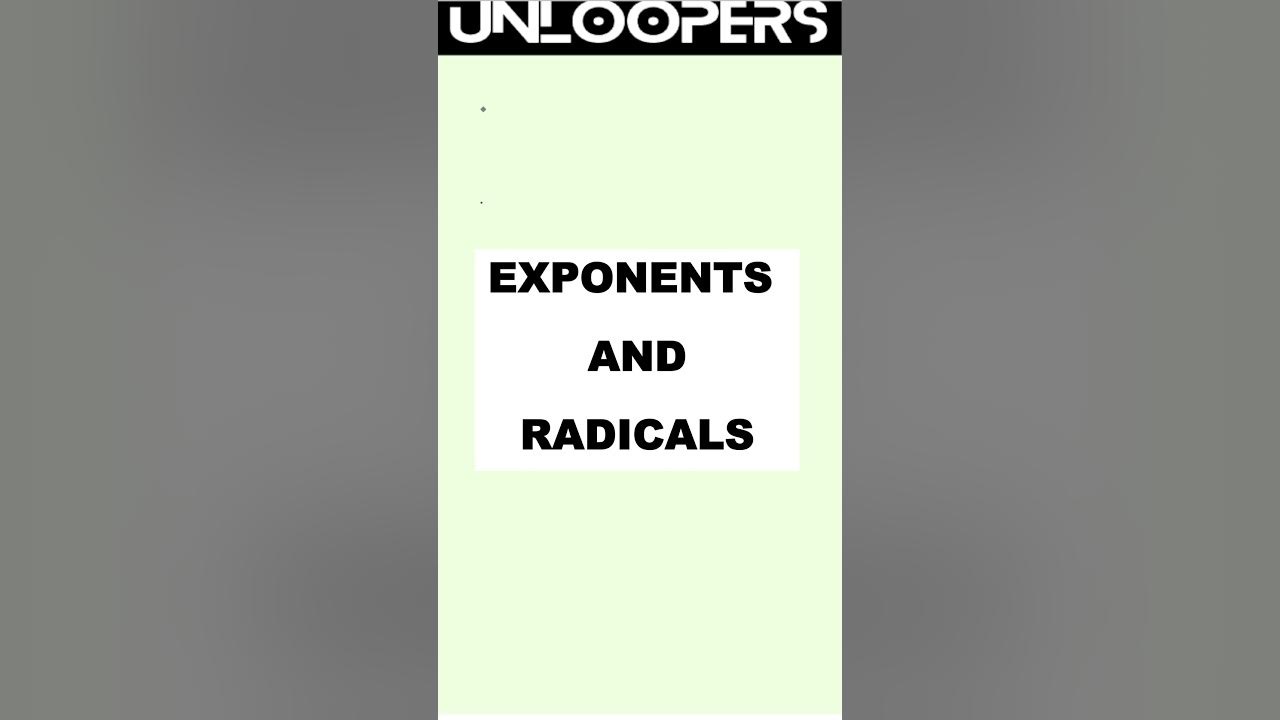 Exponent and radicals formulas #maths #exponents #mathstricks - YouTube