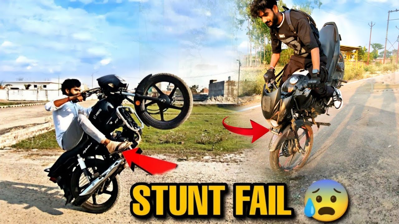 STUNT FAIL 😰 SPLENDOR Stunt Fail 😰 #bike #bikelife #love #stunt #fails ...
