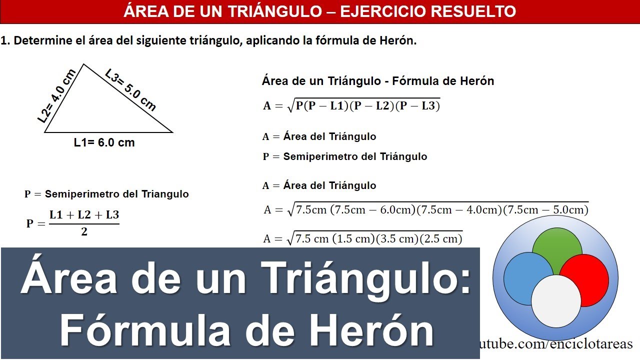 FÓRMULA DE HERÓN - ÁREA DE UN TRIÁNGULO - YouTube