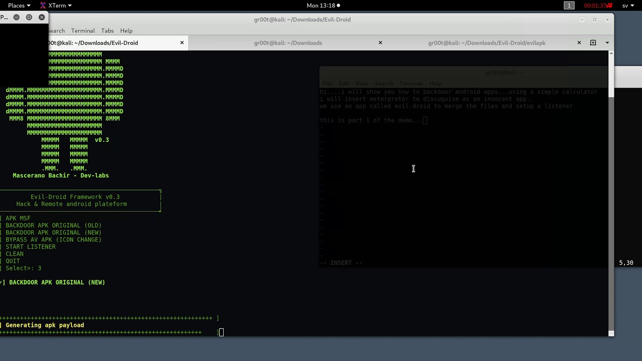 Android backdoor Part 01/03 (Evil Droid) - YouTube