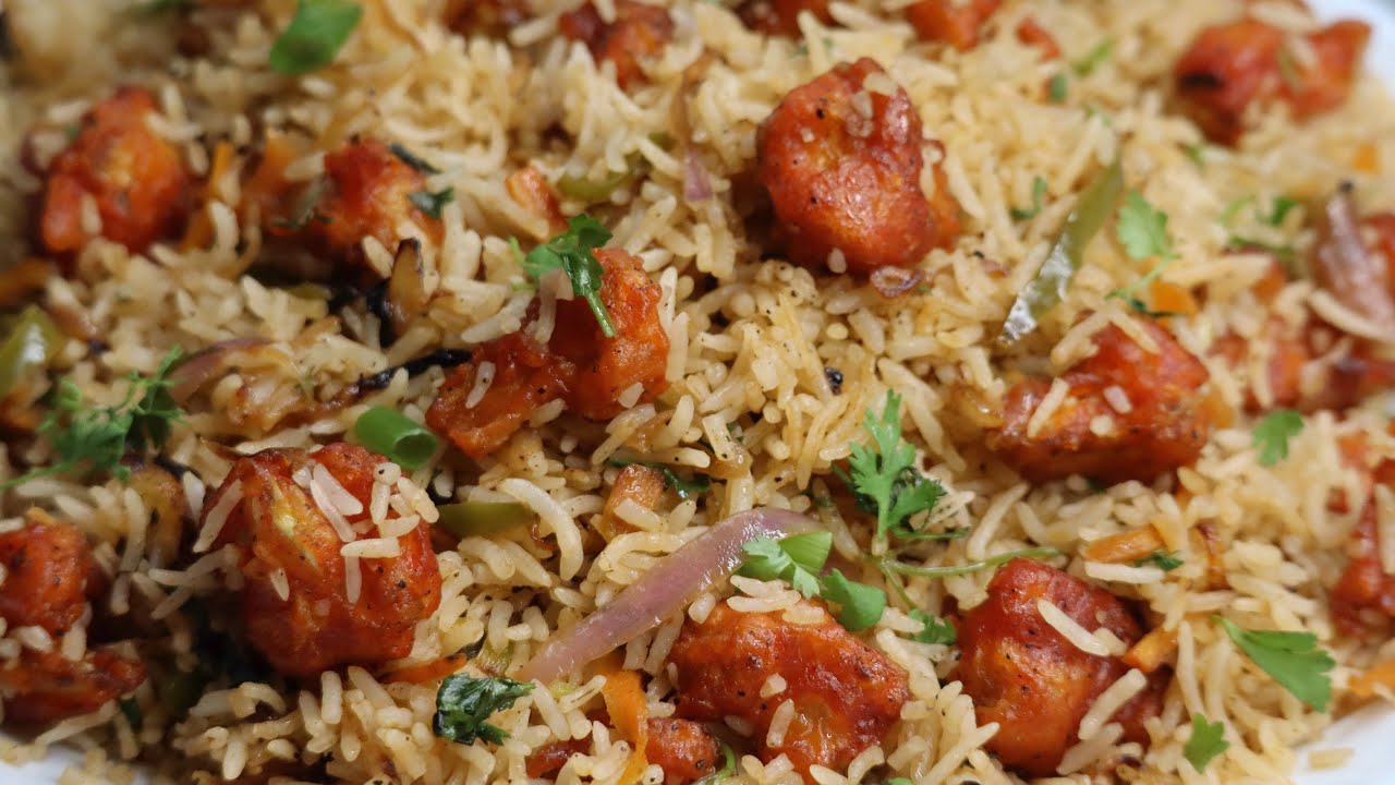 Gobi Fried Rice | Cauliflower Rice | Manchurian Rice Recipe| Street ...