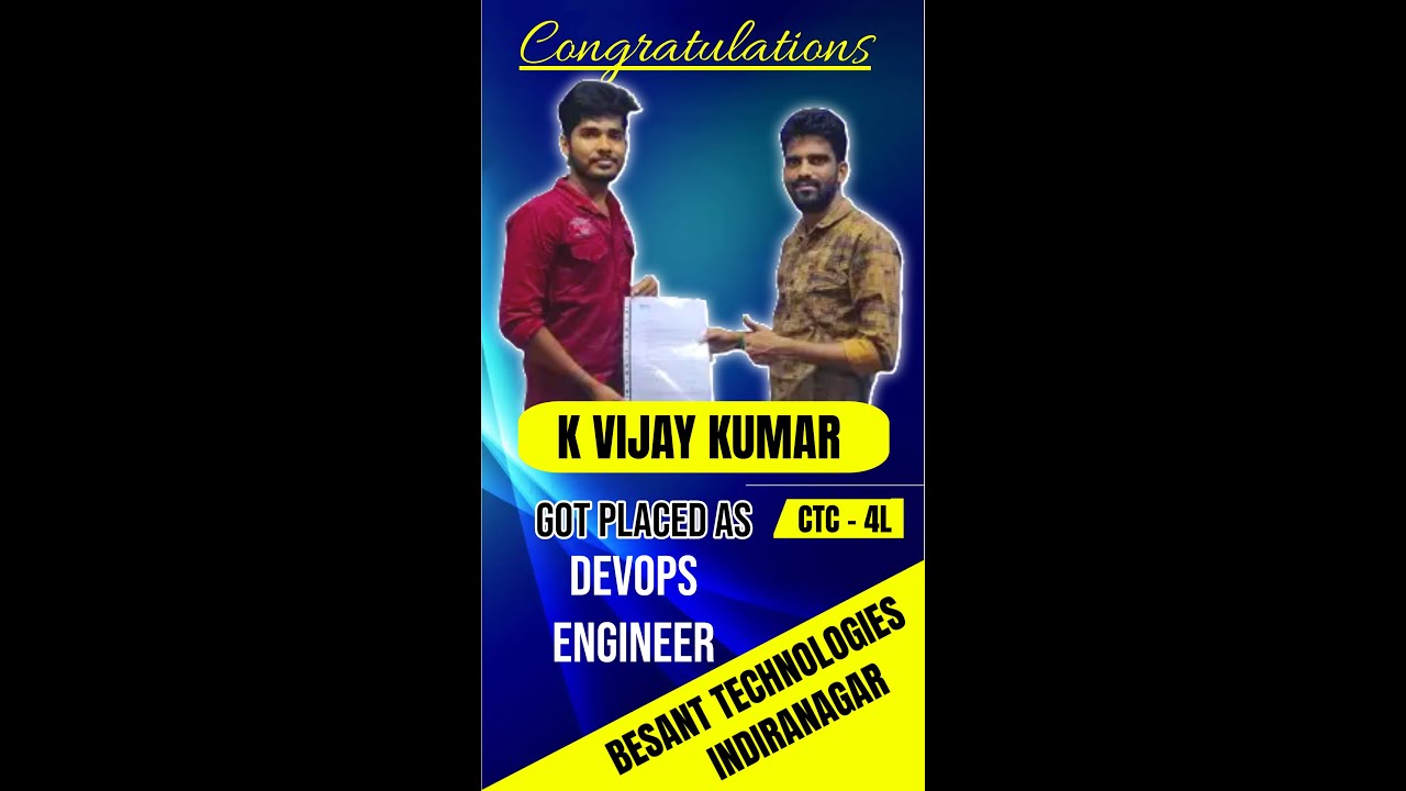 Got Placed As DEVOPS ENGINEER Congrats VIJAY KUMAR @besanttech #gotplaced # ...