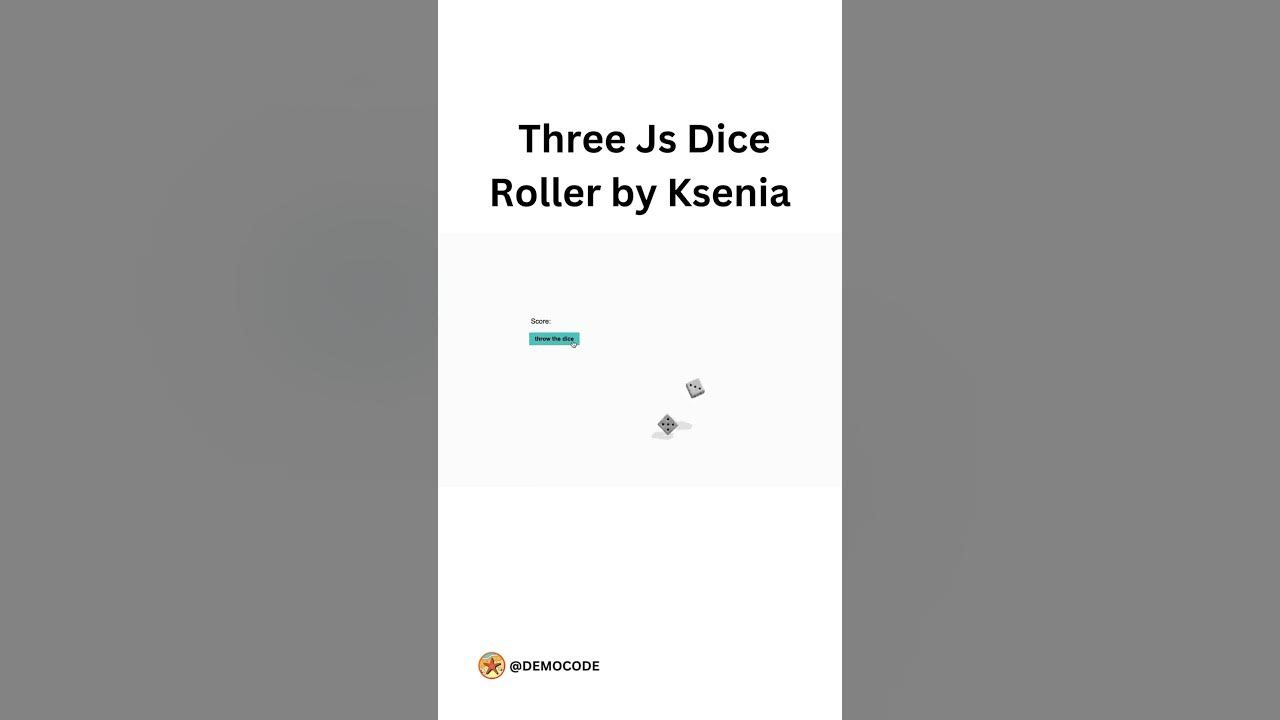 Three Js Dice Roller Animation Css Threejs Coding Developer Cssanimation Youtube