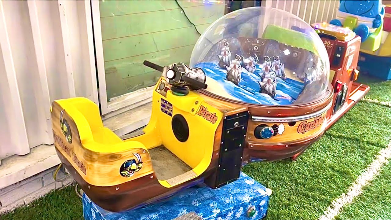 Memo Park Space Capsule Caribbean Pirate Coin Operated Kiddie Ride ...