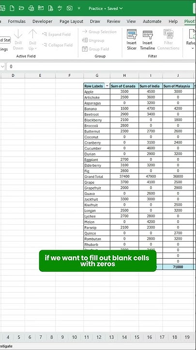 How to Add Zeros to Blank Cells in Excel Pivot Tables and Data Tables! - YouTube