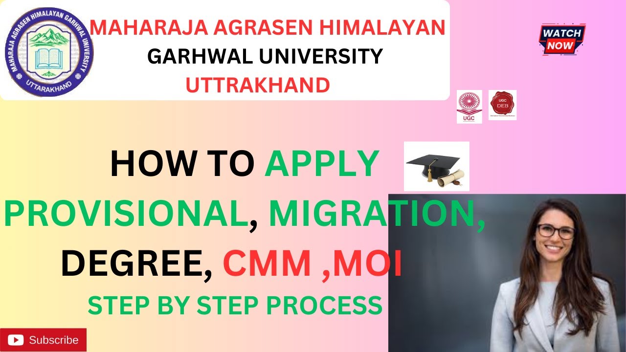 Himalayan Gadhwal University | How to apply provisional Degree migration certificate | - YouTube