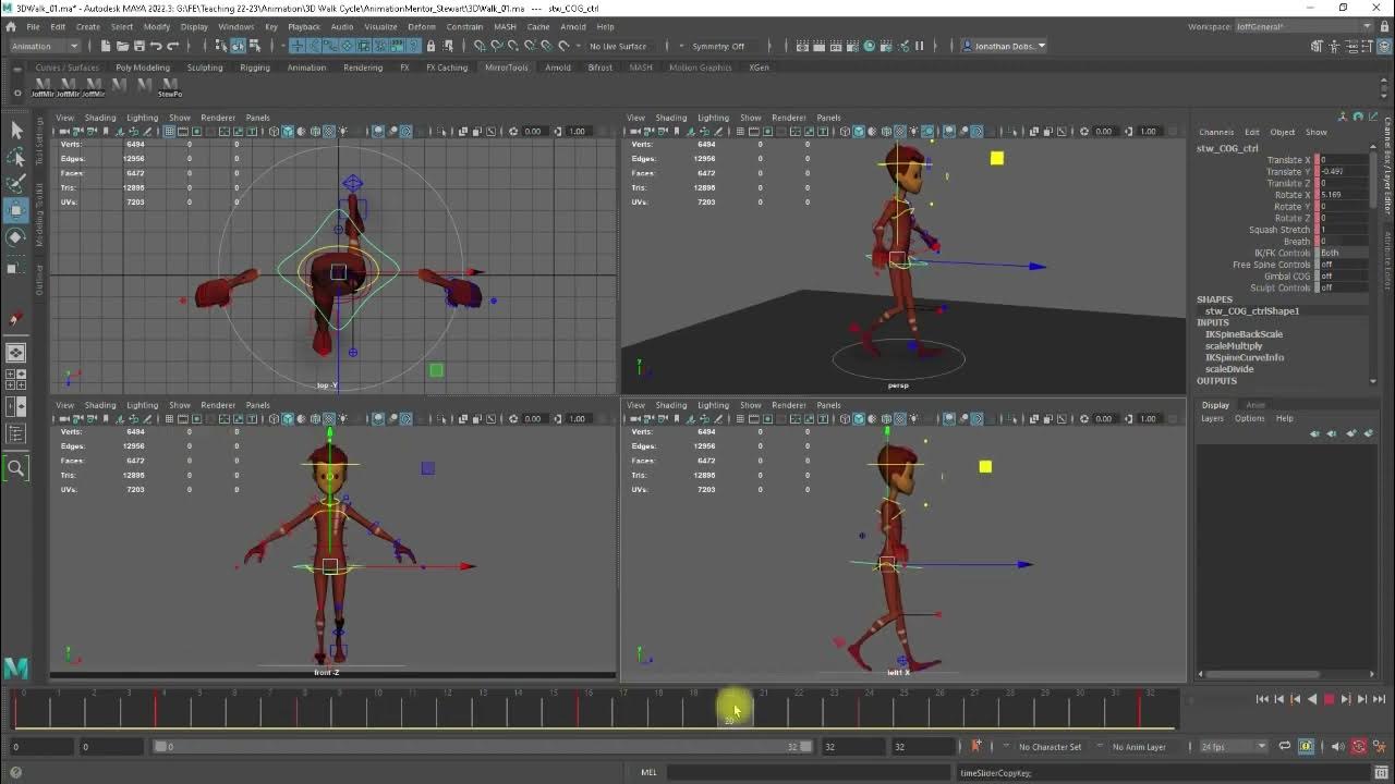 Walk Cycle in Maya Part 1 - YouTube