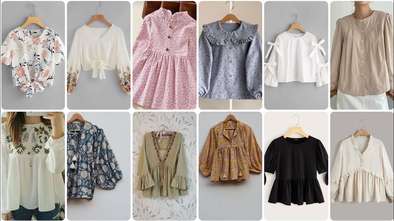 50+New multi colour girls top design |Girls floral print top designs # ...