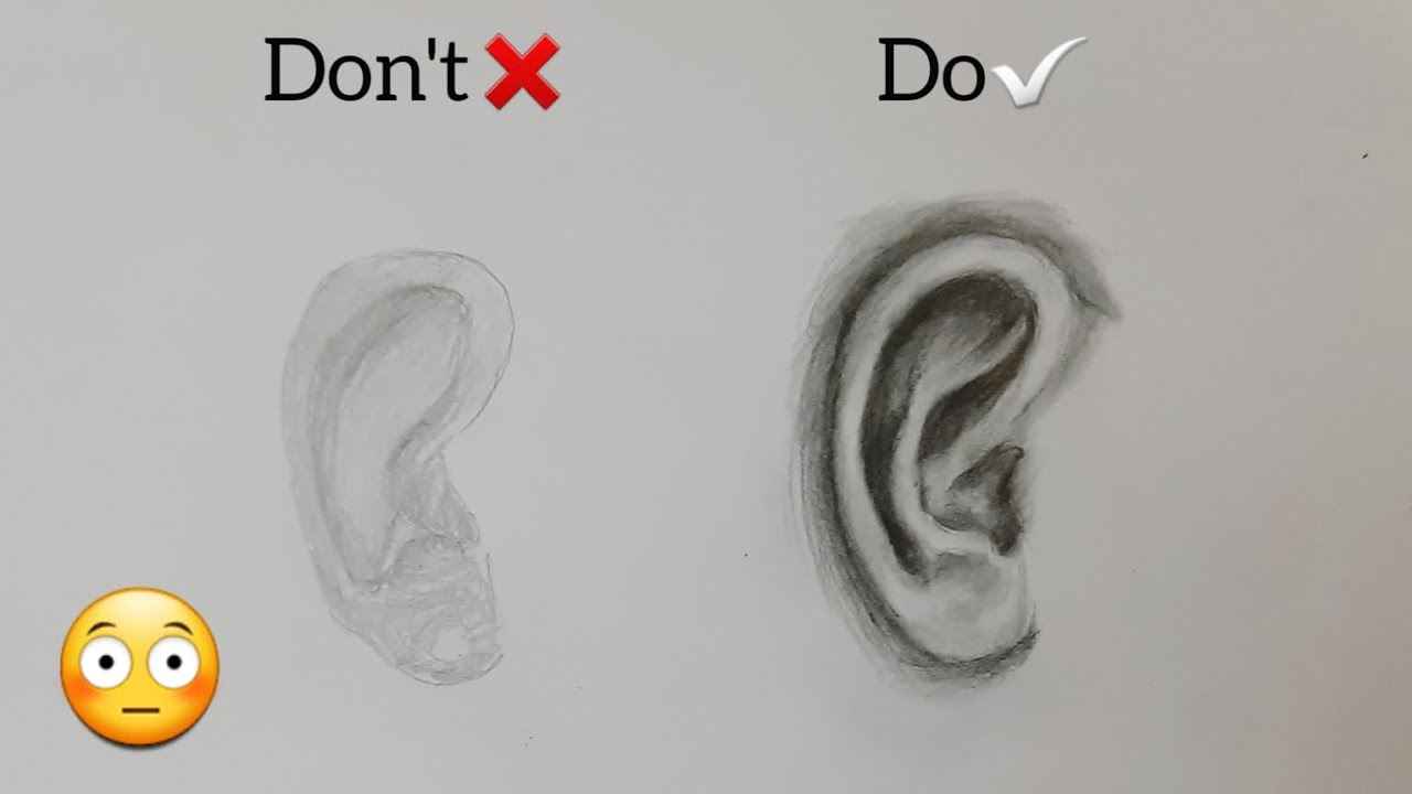 How to draw ears in a simple way for beginners? #art #drawing - YouTube