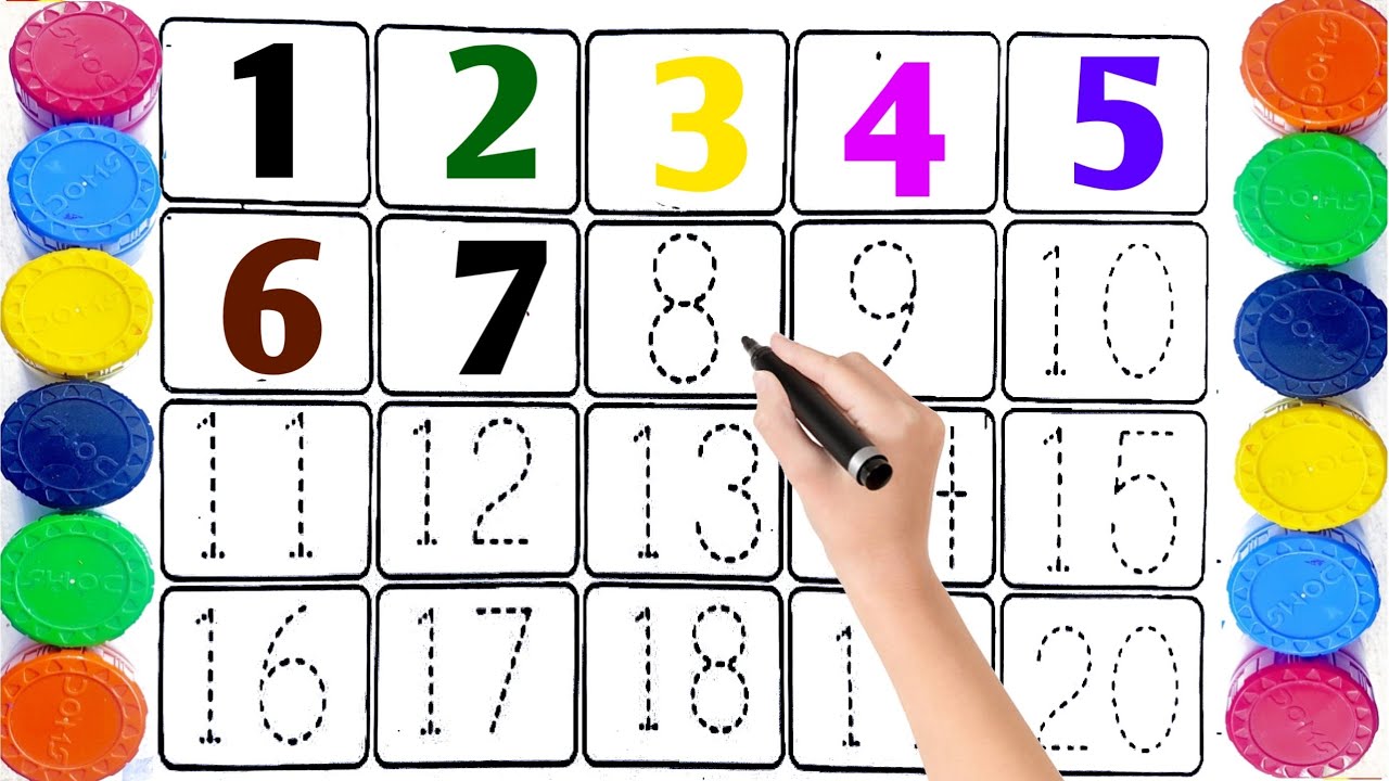 123 Number |123 Number Names| 1 To 20 Numbers |123 learning for kids ...