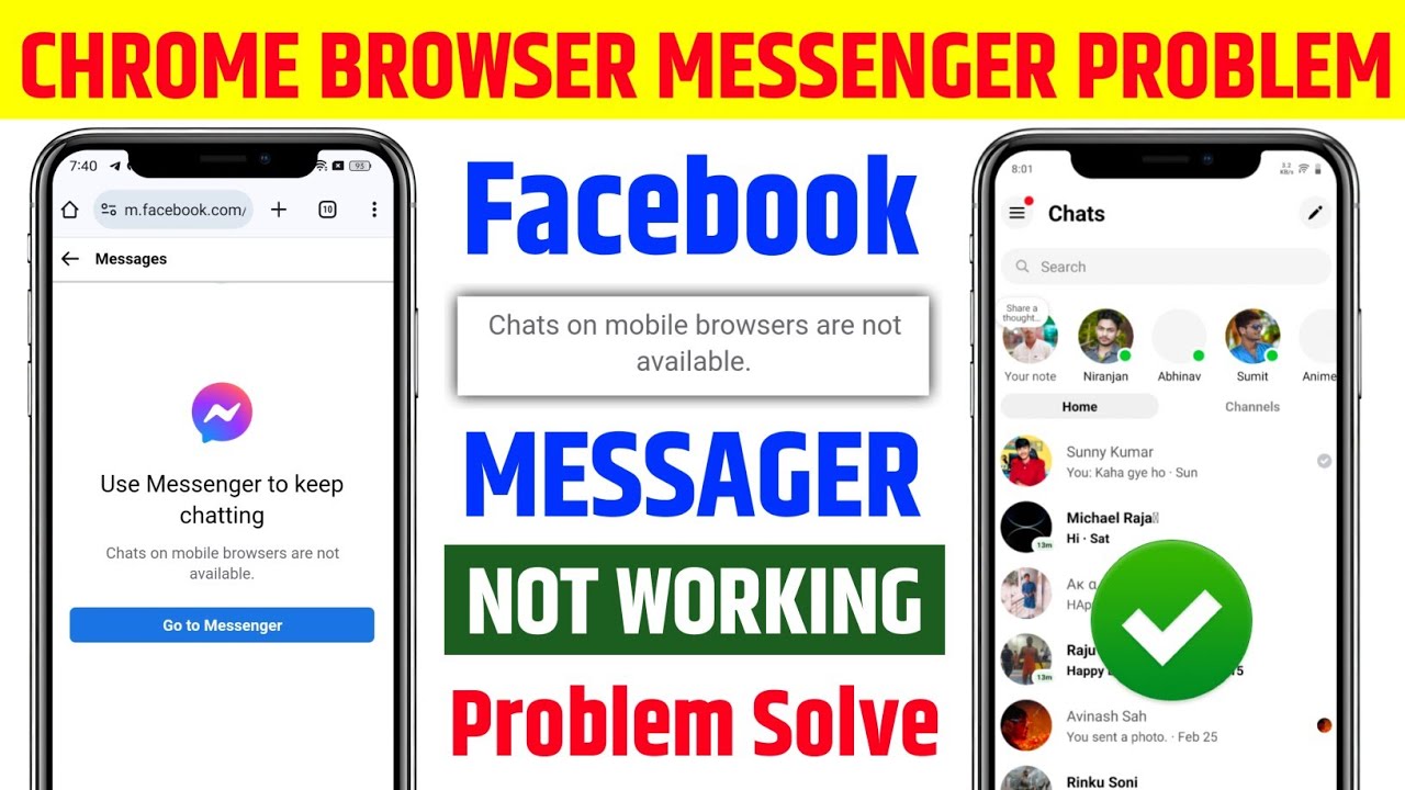 😥 chat on mobile browser are not available | use messenger to keep ...
