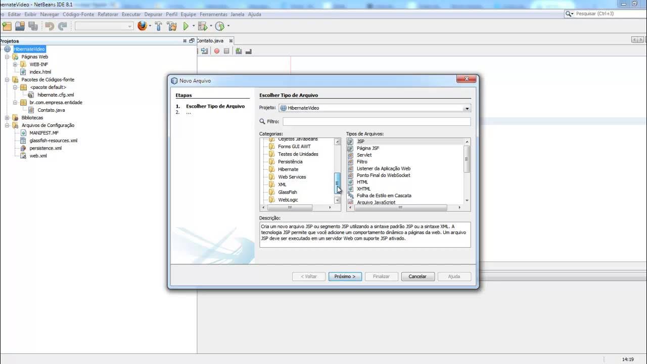 Videoaula sobre: Desenvolvimento Java WEB, utilizando Hibernate, na IDE ...