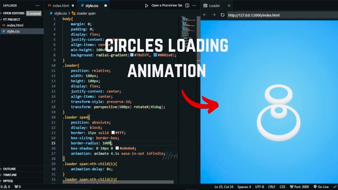 Circles Loading Animation Html And Css Programming For Webpages Youtube 9742
