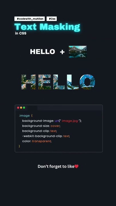 Text masking using css #shorts #css #html #javascript #react #reactjs - YouTube