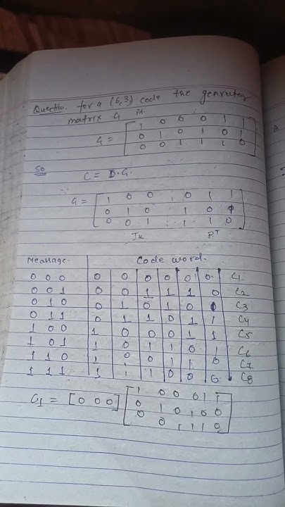 Generating Codeword by Generator Matrix - YouTube