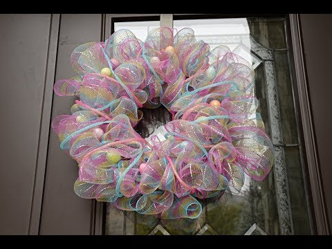 Deco Mesh Easter Wreath - YouTube