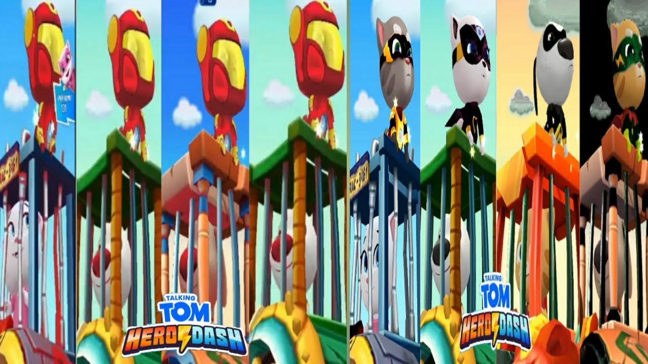 TALKING TOM HERO DASH -- RED JET HERO TOM & ALL BLACK HERO CHARACTER ...