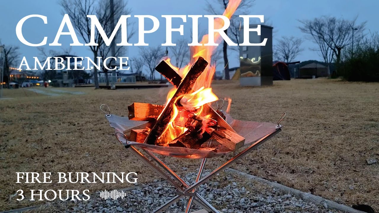 Campfire Ambience For 3 Hours With Bonfire Crackling Sounds | Nature ...