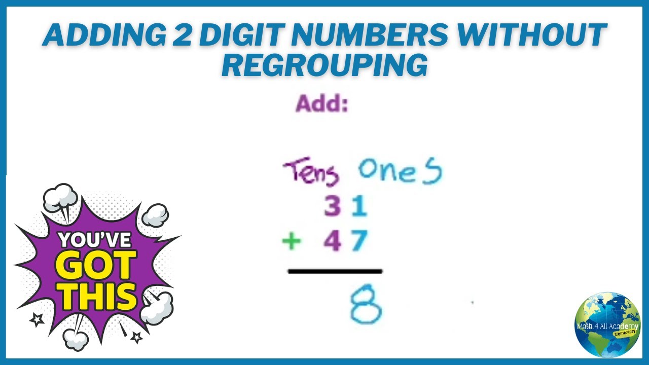 Adding Two Digit Numbers Without Regrouping 🎓 Anyone Can Do Math - YouTube