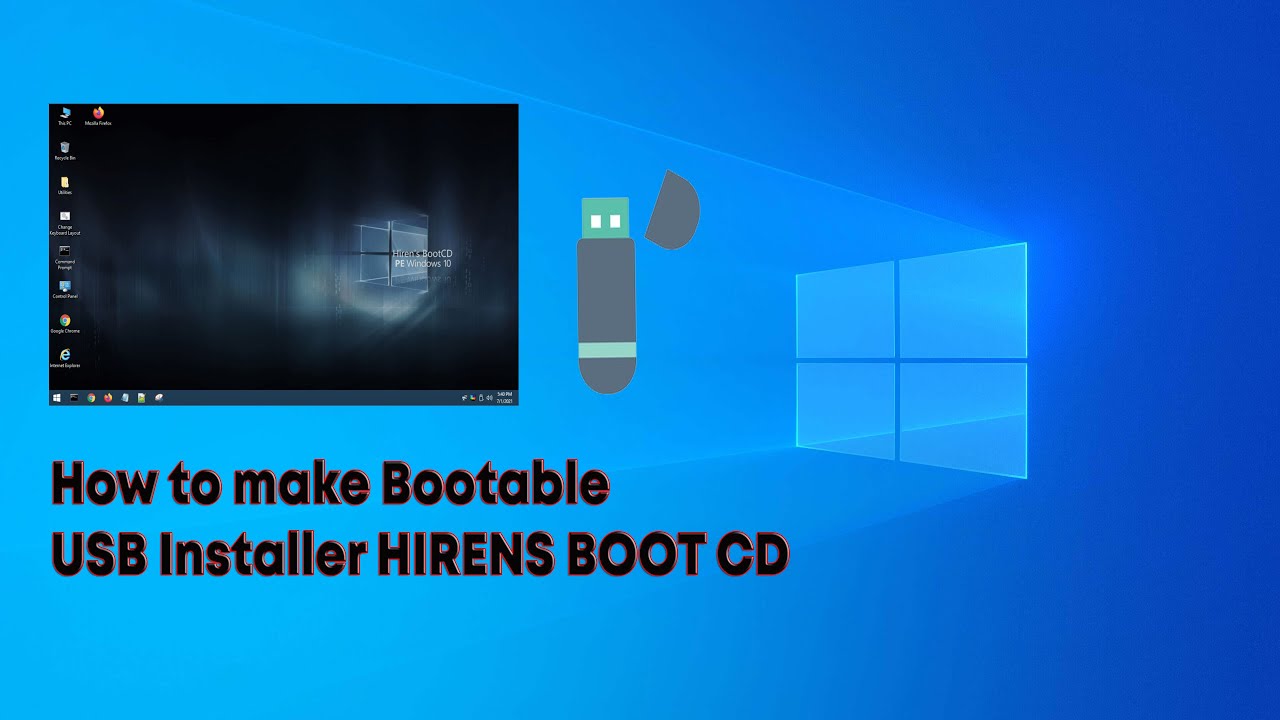 How to make a usb bootable HIRENS BOOT CD - YouTube