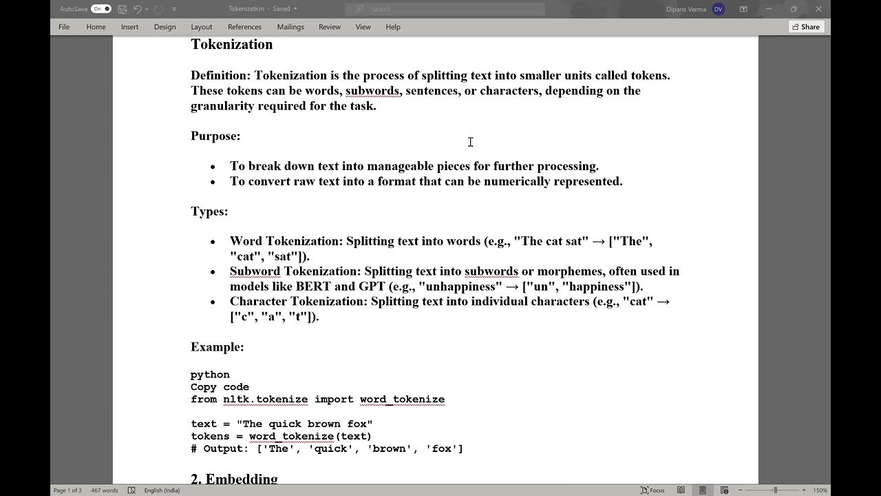 Tokenization_Embedding_Vectorization - YouTube