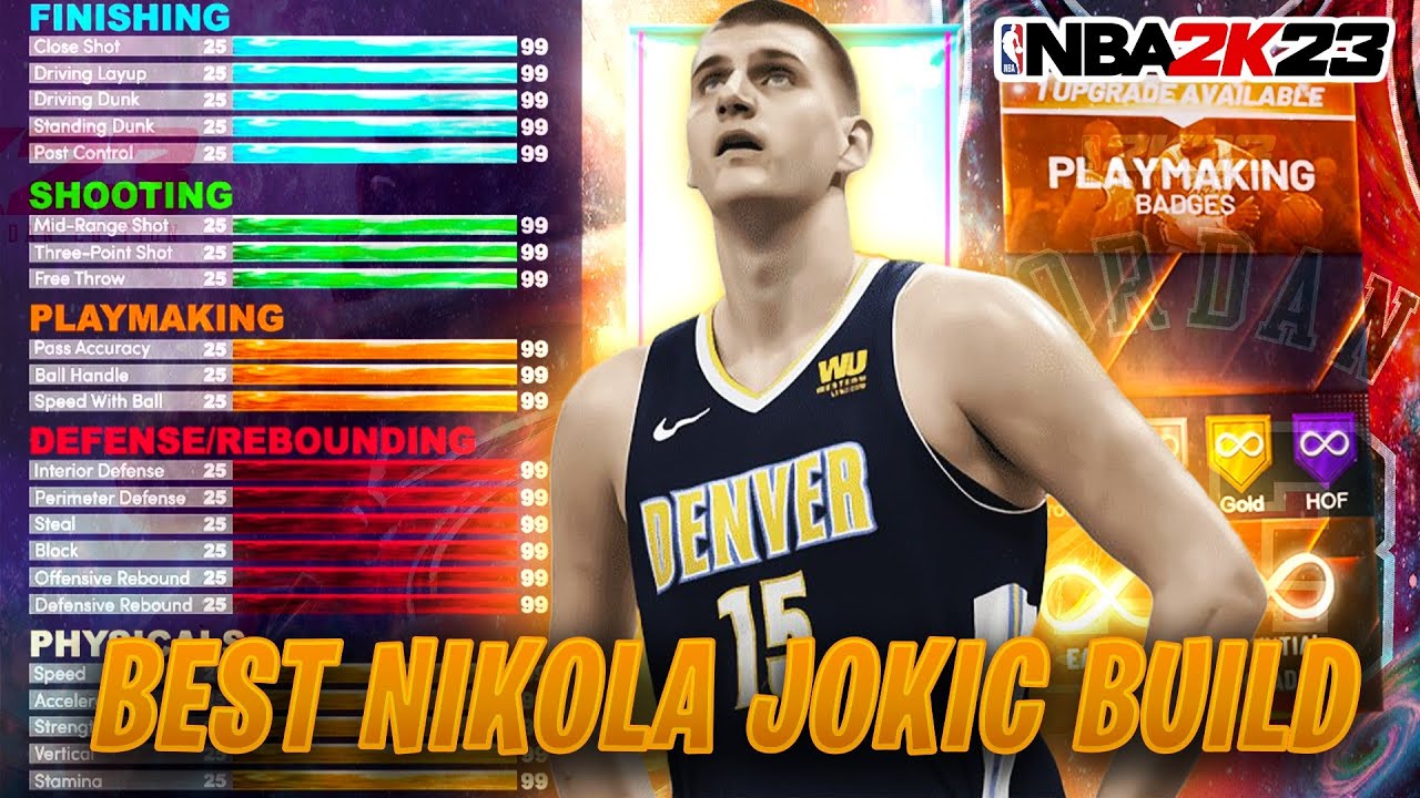 NBA 2K23 POINT CENTER NIKOLA JOKIC BUILD | 93 PASSING DEMIGOD CENTER ...