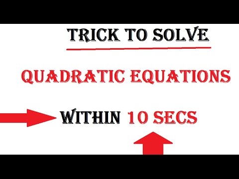 QUADRATIC EQUATIONS SHORTCUTS &TRICKS - YouTube