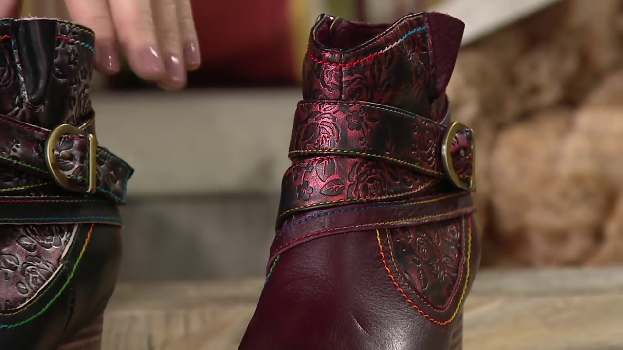 L'Artiste by Spring Step Leather Ankle Boots- Shazzam-Rose on QVC - YouTube